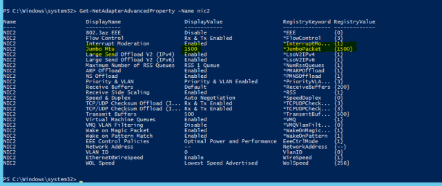 Enabling Jumbo Frames on Windows Server 2012 R2 using PowerShell and on ...