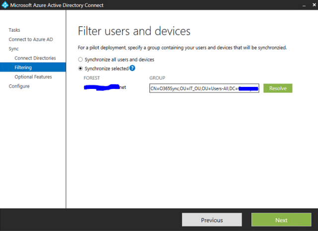 Configuring AD Group Filtering with Microsoft Azure AD Connect Tool ...