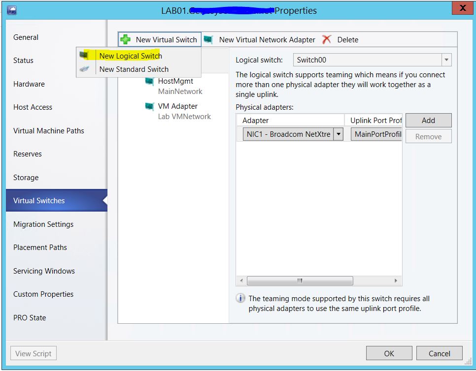 Configuring Networking using SCVMM2012 R2 and Windows Server 2012R2 ...