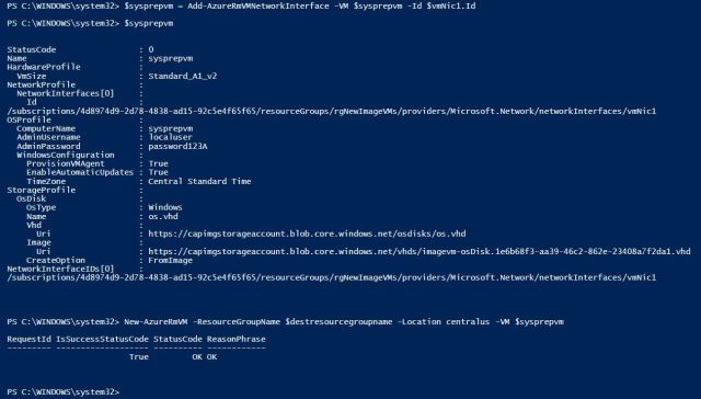Configuring an Azure VM From a Sysprepped Source Image using ARM ...